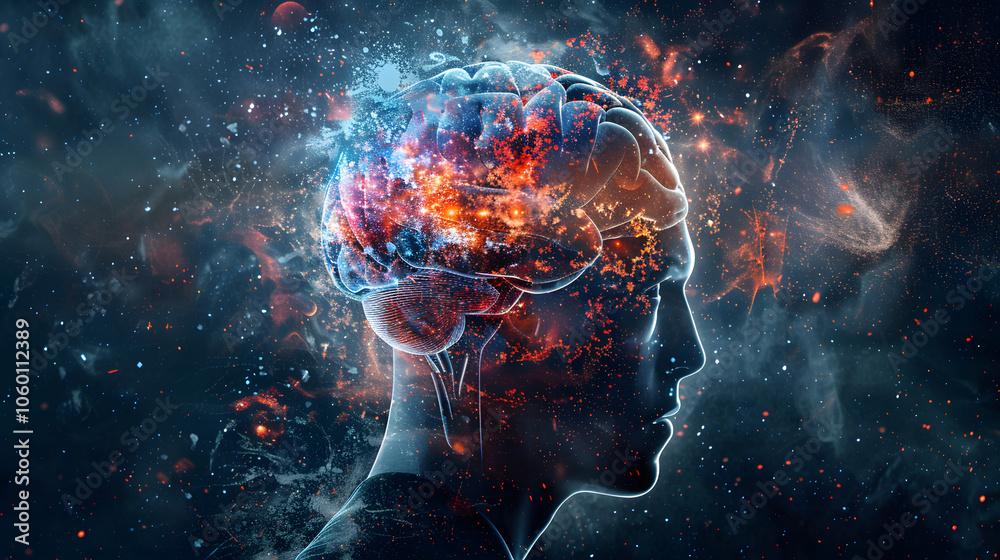 vivid representation of the ADHD concept, highlighting elements of ...