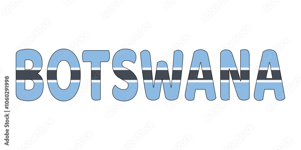 The word BOTSWANA is displayed in large, bold letters. The letters are ...