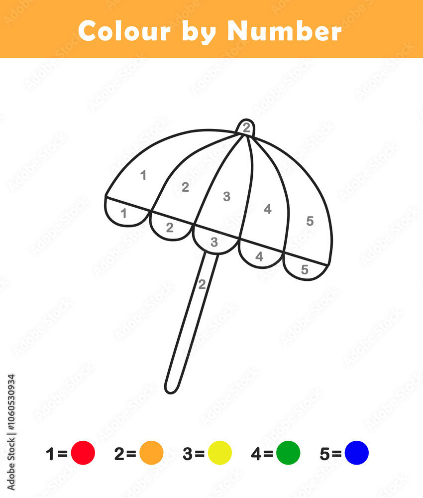 Summer Color by Number Activity for Kids. Counting Game for ...