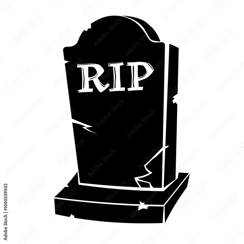 Gravestone Vector Icon Illustration Stock Vector | Adobe Stock