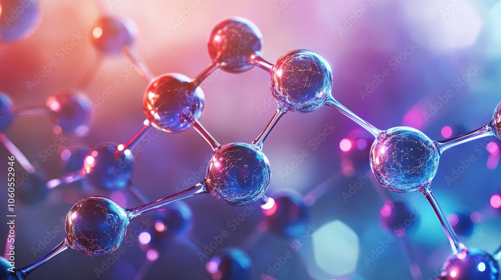 Stock-Illustration „detailed molecular model with interconnected ...