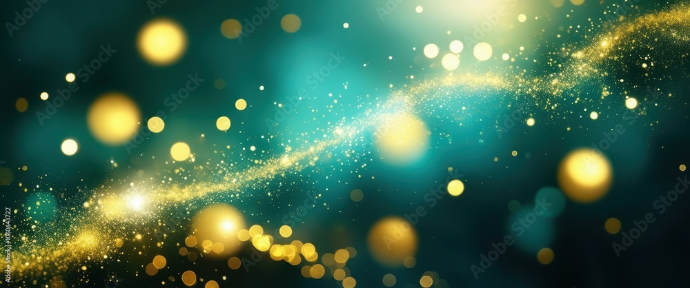 Magical fireflies, enchanted forest, glowing orbs, night sky, teal and ...