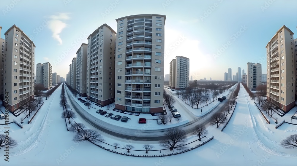 Ilustración de Stock full seamless spherical winter hdri panorama 360 ...