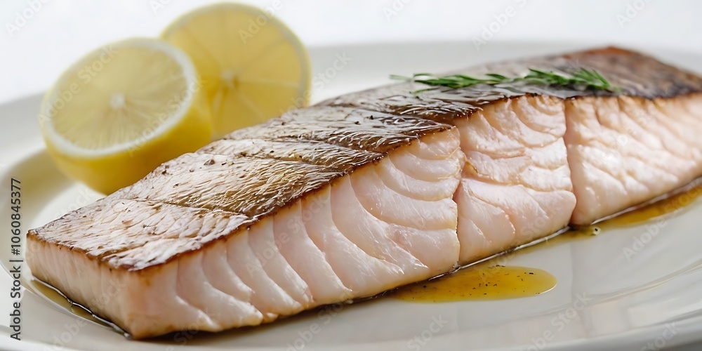 Foto de Stock Pan fried salmon fillets with scallion and ginger,Cod ...