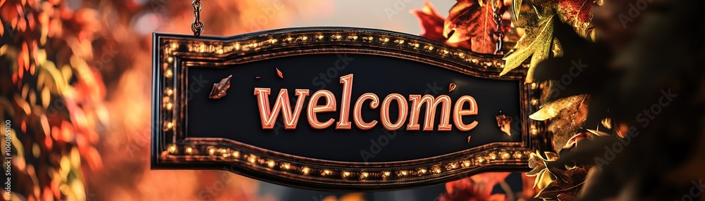 4k ultra high resolution fall carnival entrance sign, autumn harvest ...