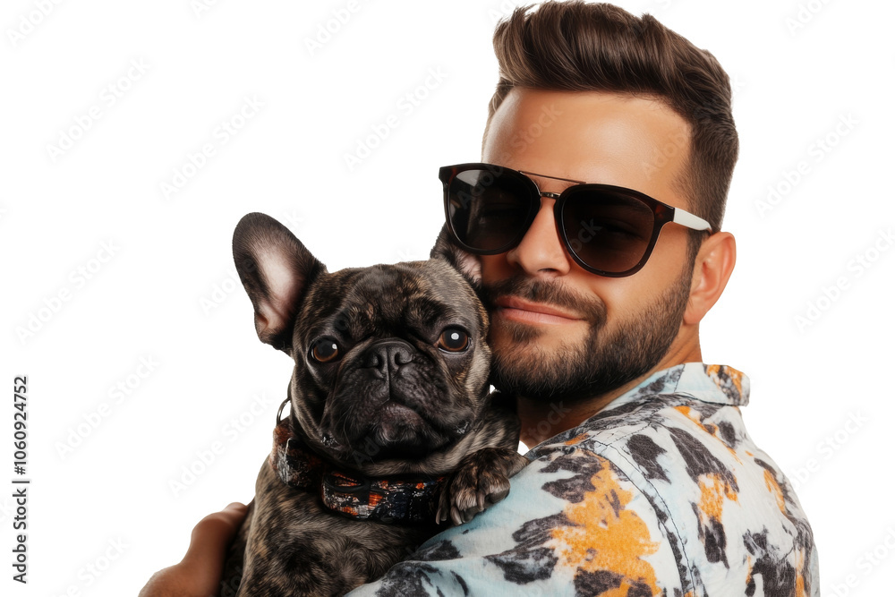 Touching moment between man and his furry companion, with smiles that ...