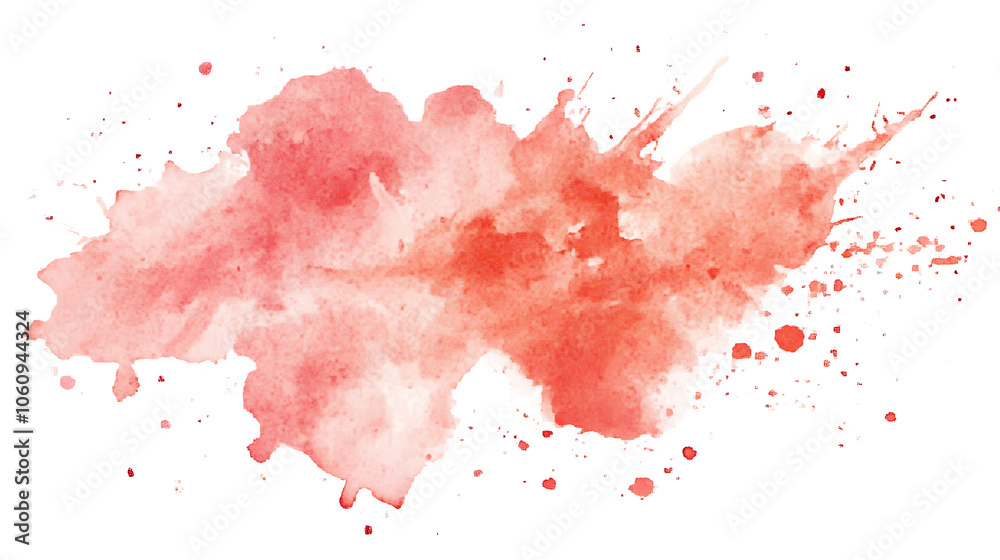 Peach watercolor splash on white background, Vector brown watercolor ...
