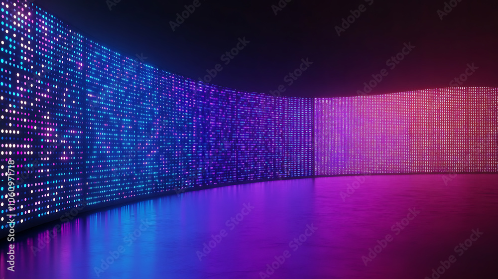 Authentic concave LED display for a wall or platform, Large TV display ...