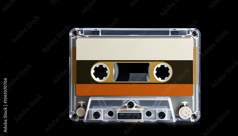 Blank cassette tape box design mockup, isolated, profil side view ...