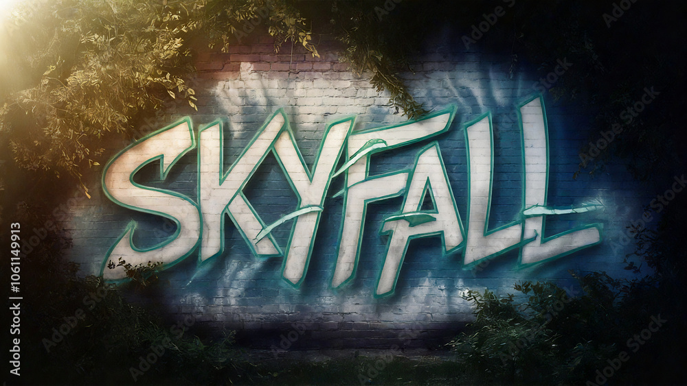 Calligraphy. Lettering. Sketch of graffiti painted with white and blue ...