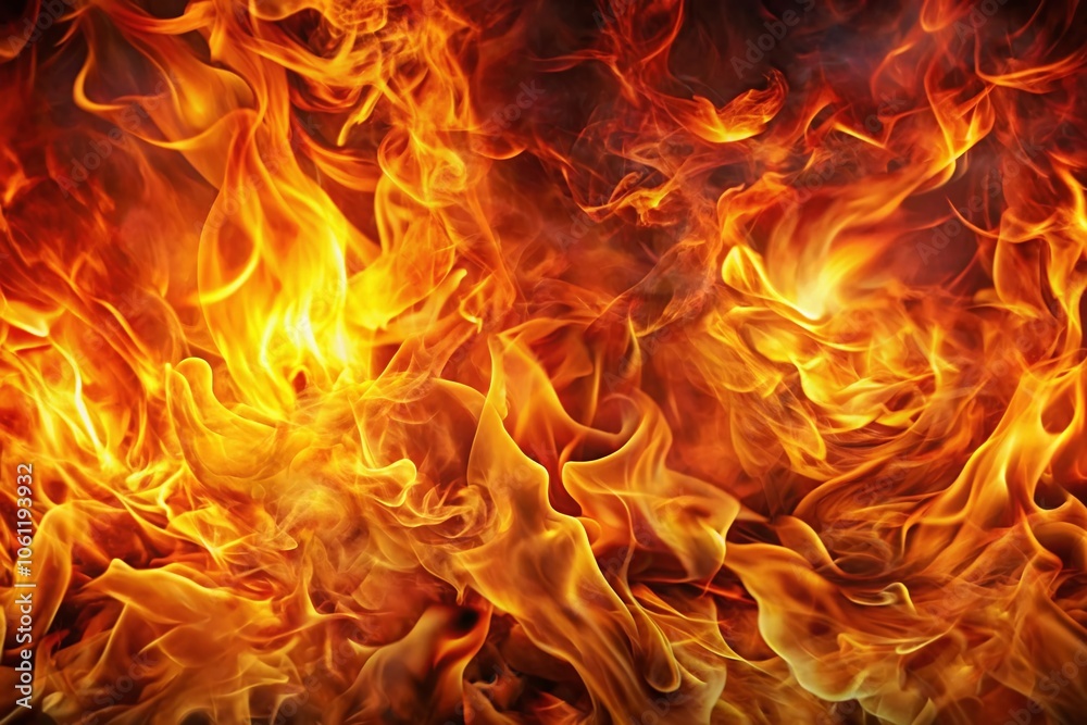 Fire Background Banner Vector with Flame Pattern, Dynamic Firewall ...