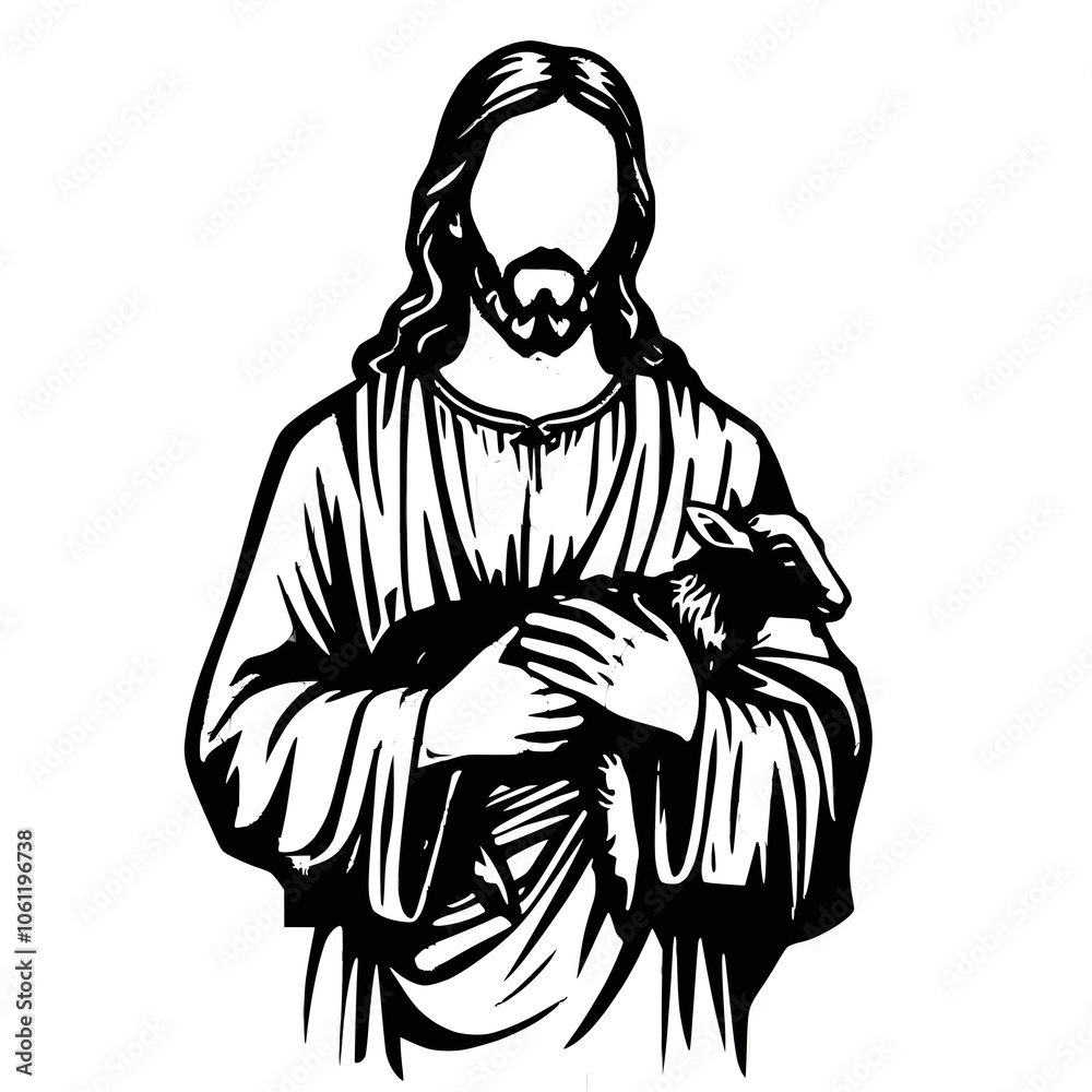 Jesus Christ Vector illustration. Black silhouette svg of Jesus, laser ...