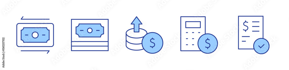 increase, money transfer, calculator, money, bank check. icon vector ...