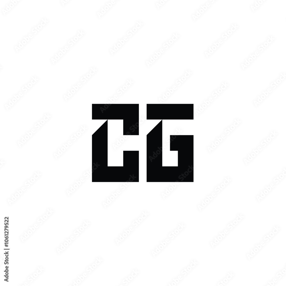 CG monogram logo design letter text name symbol monochrome logotype ...