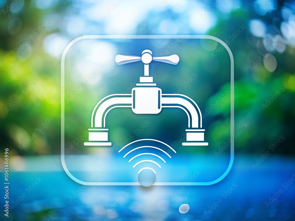 Smart Water System Tap Sensor Icon for Automatic Liquid Dispensing ...