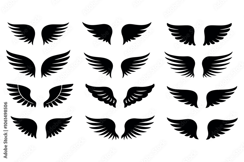 Modern flat icon of angel wings for apparel, Iconic angel wings ...