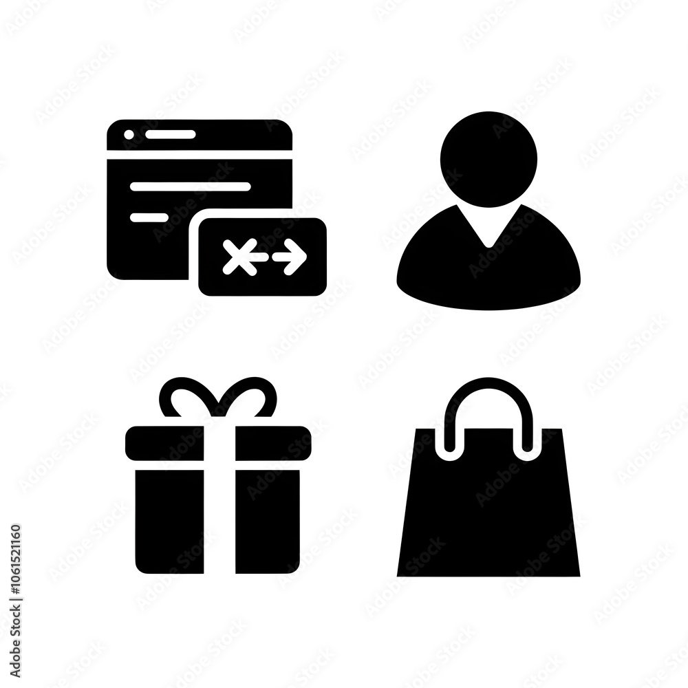Ilustración de Stock icons set include a Order Confirmation, a Customer ...