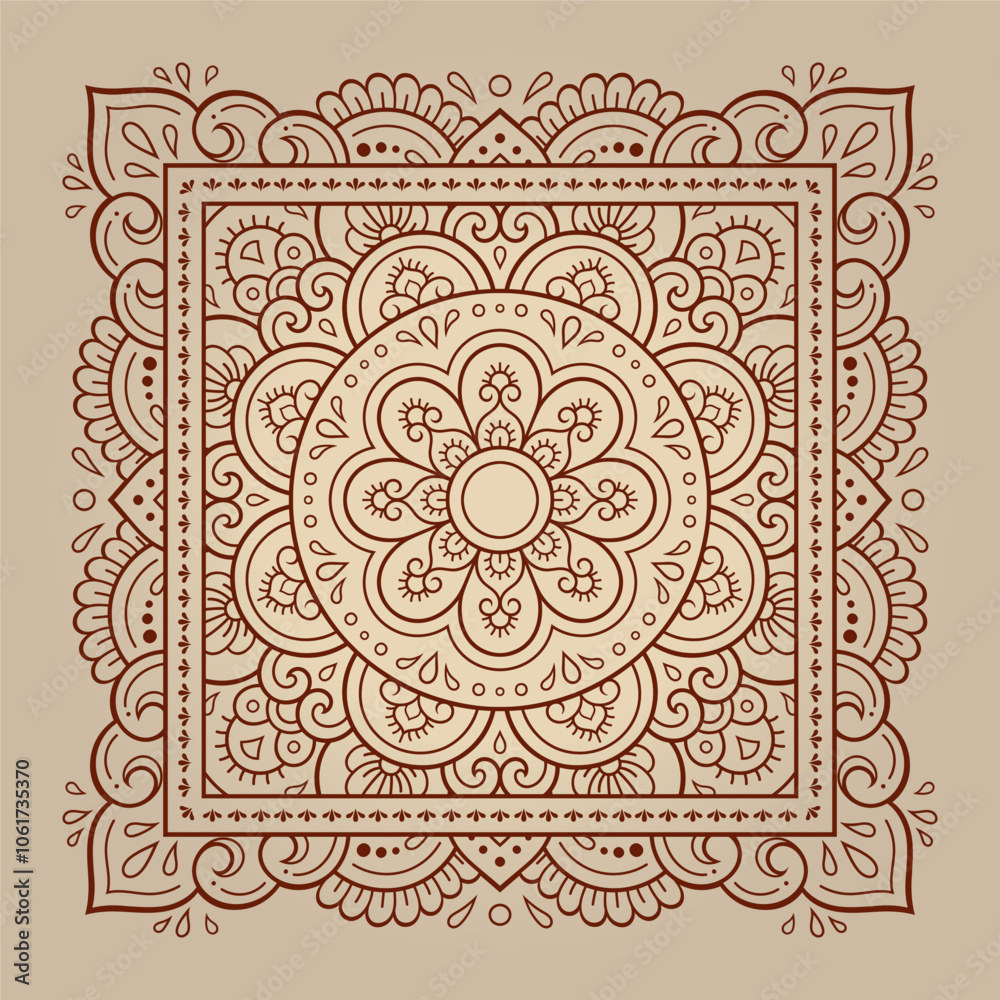 Stylized with henna tattoos decorative pattern for decorating covers ...