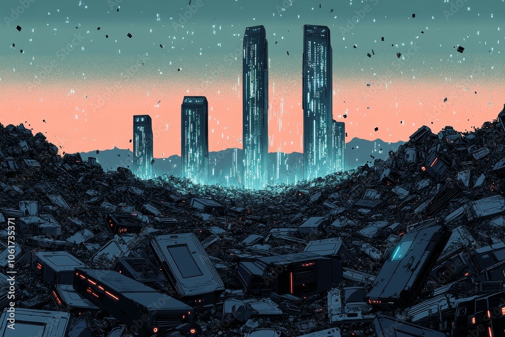 E waste Graveyard, Digital Waste and Environmental Impact Stock ...
