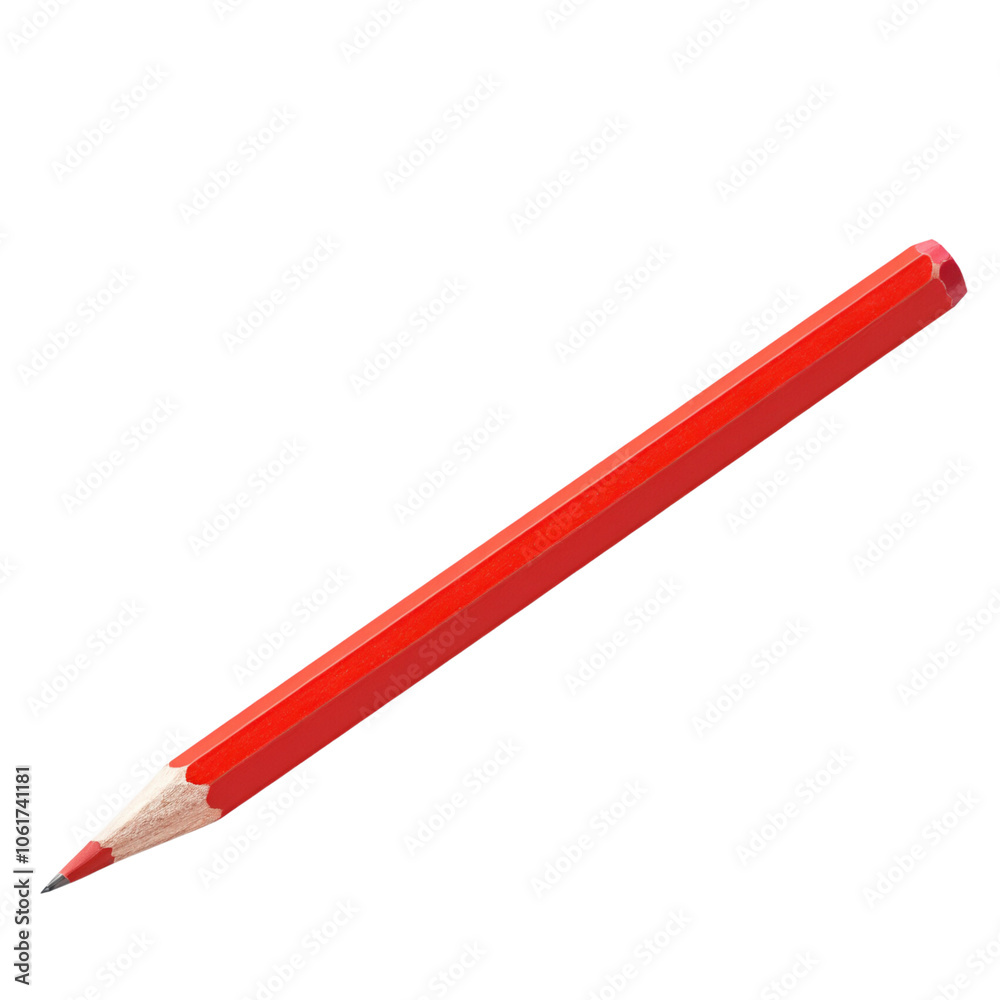 Red pencil isolated on white transparent background, png element ...
