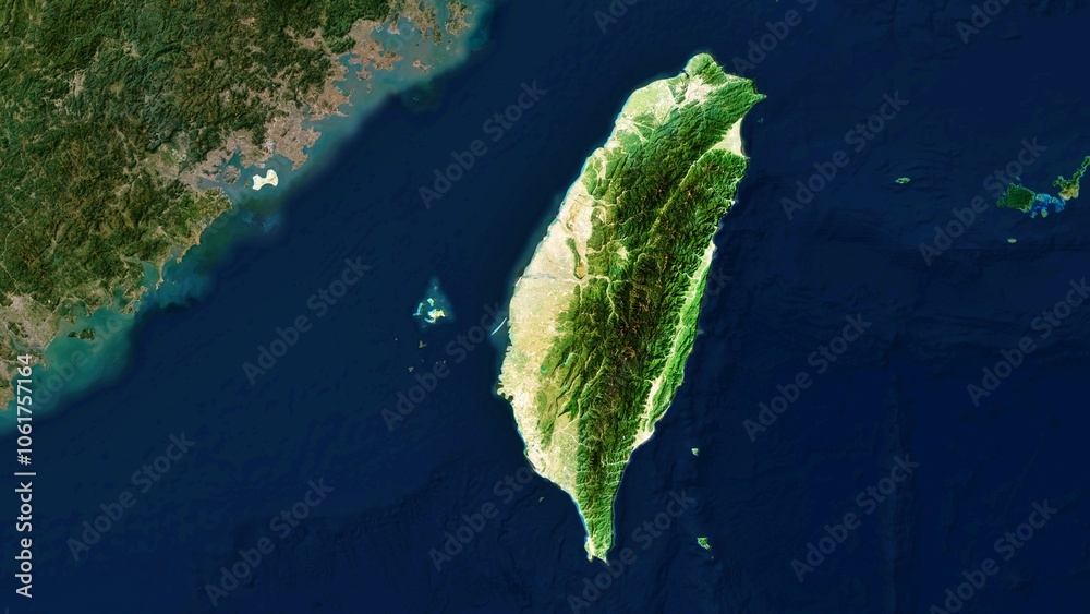 4K Taiwan Territory Map in Asia, High Resolution Satellite View ...