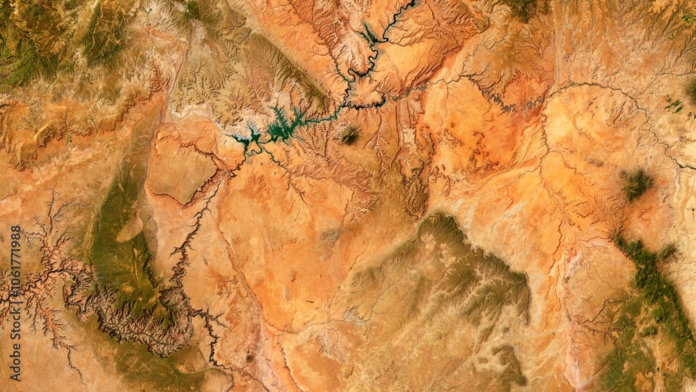 4K Grand Canyon National Park in Arizona Usa Map, High Resolution Satellite View With No Border ...