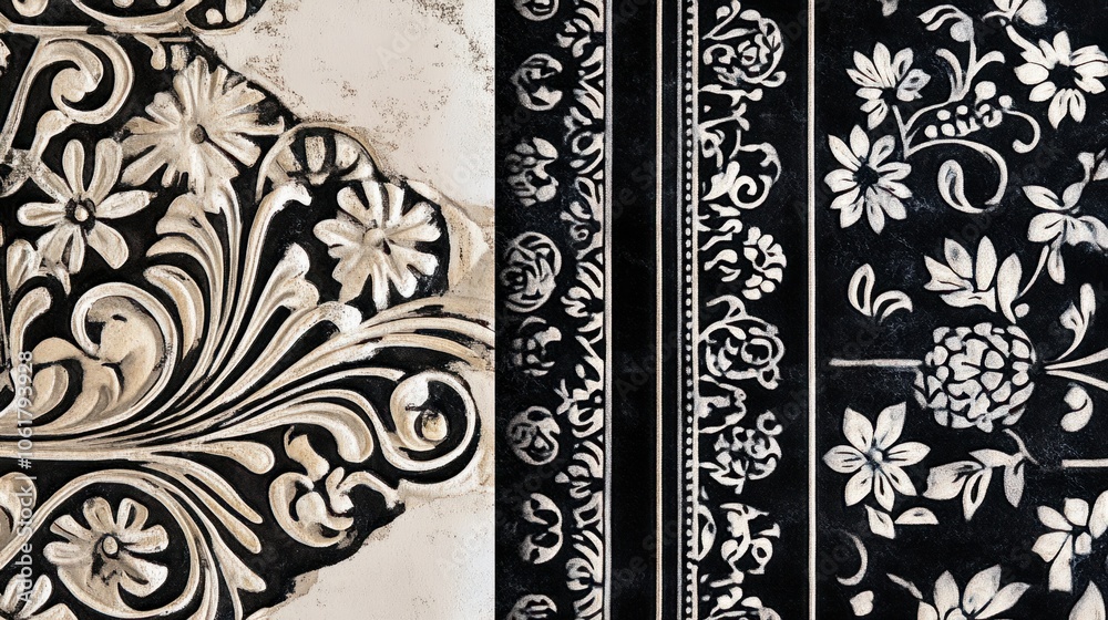 Ancient Greek motifs with classic meanders and scrolls in black and ...