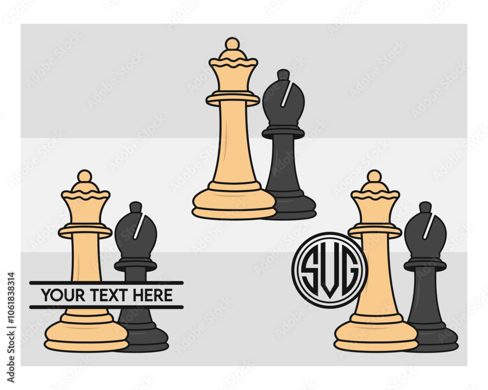 Chess Pieces SVG Silhouette Bundle, Chess Silhouette, Chess Game Svg ...