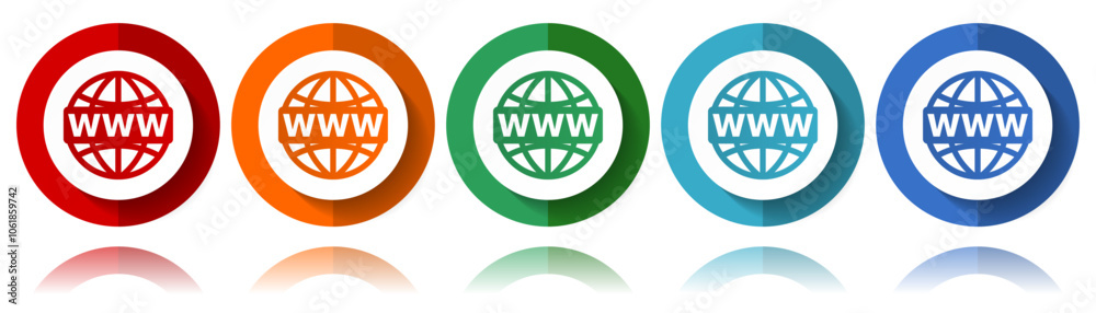 Web, www and internet vector icons, flat icon set for logo design ...
