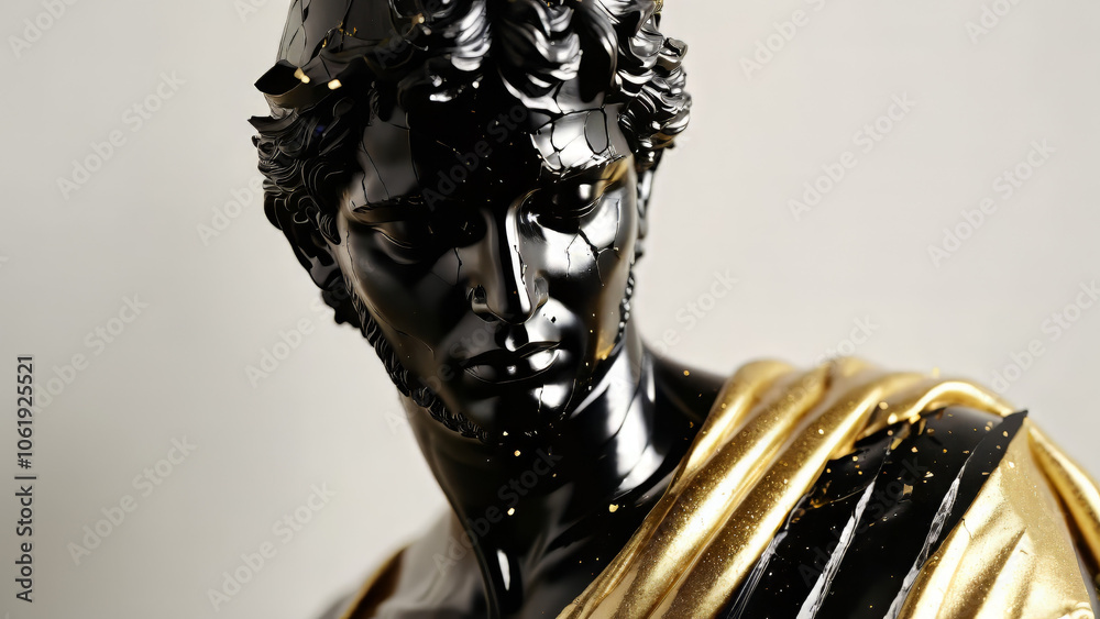 shattered divine luxury golden porcelain Michel Angelo statue of a ...