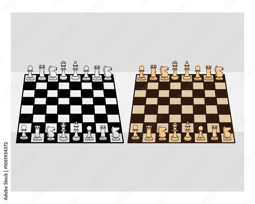 Chess and chess board Bundle, Chess Pieces Silhouette, Chess Game Svg ...