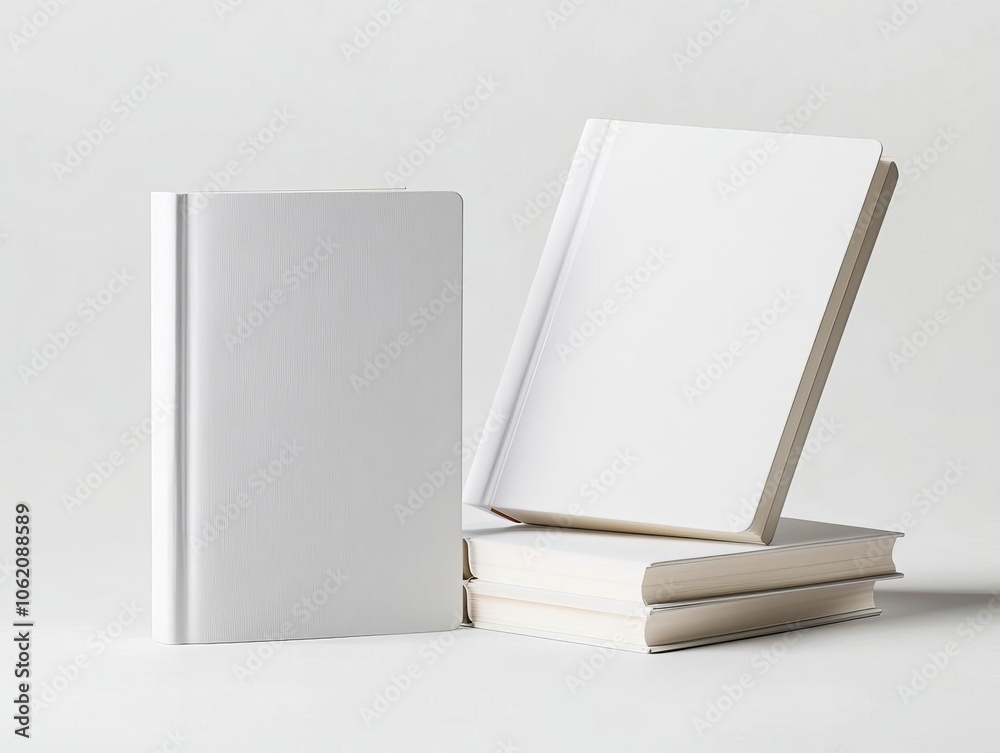 Two hardcover books standing side by side, with one in front view and ...