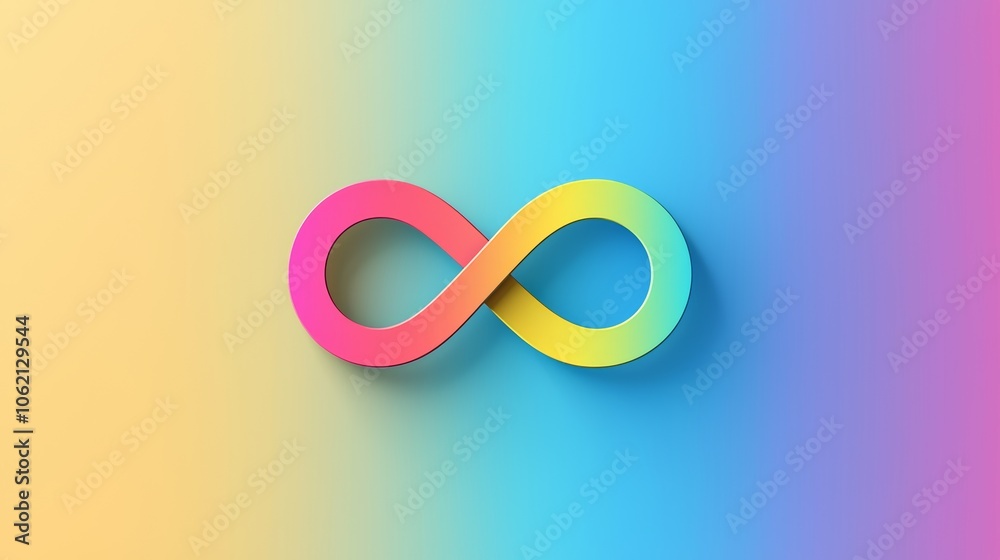 Rainbow-colored infinity symbol, representing infinite possibilities ...
