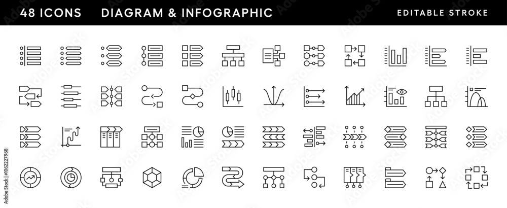 Infographic and diagram icon collection. Data visualization, flow ...