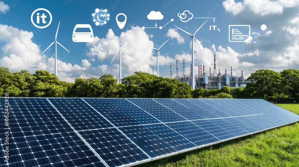 A digital twin model of a solar power plant illustrates the convergence ...