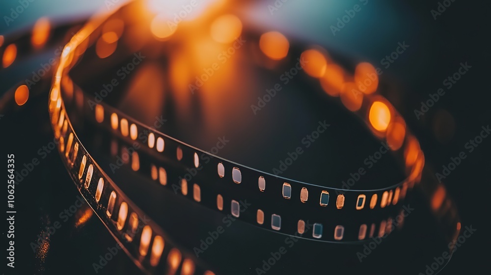 Image is a vintage-style film strip with a rectangular layout ...