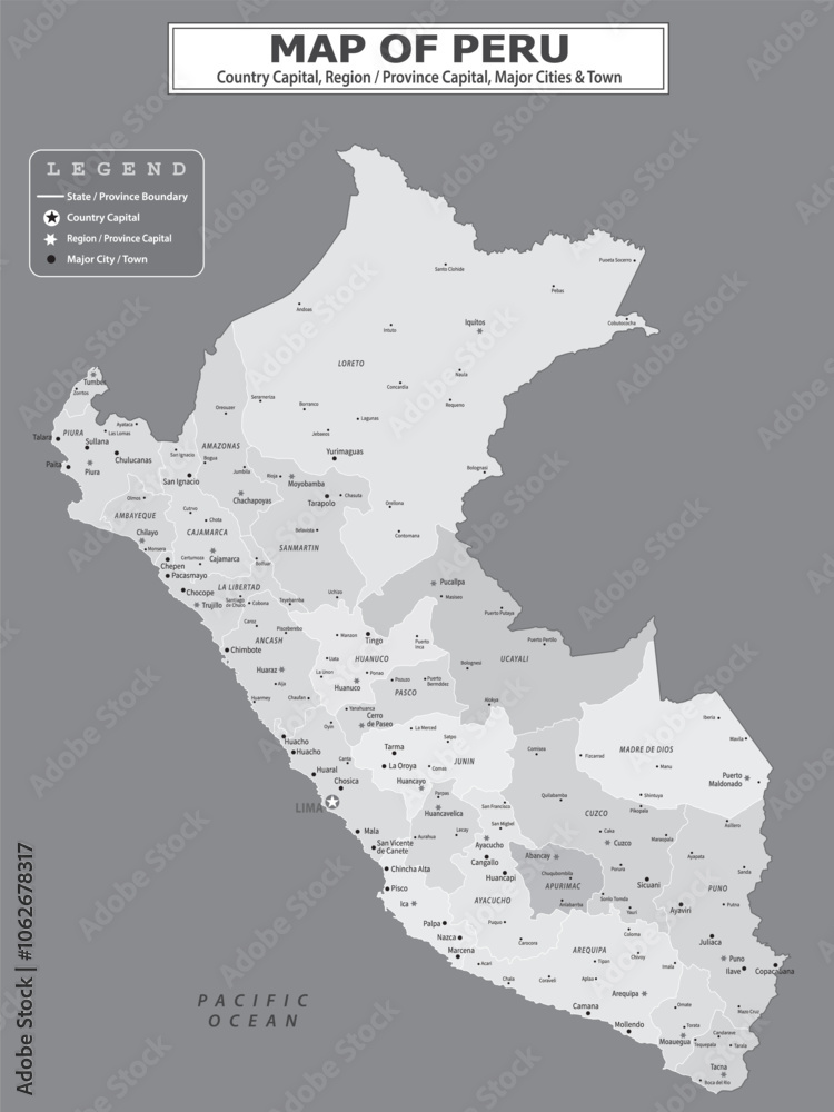 American Countries Geography Political map. Political map of country ...
