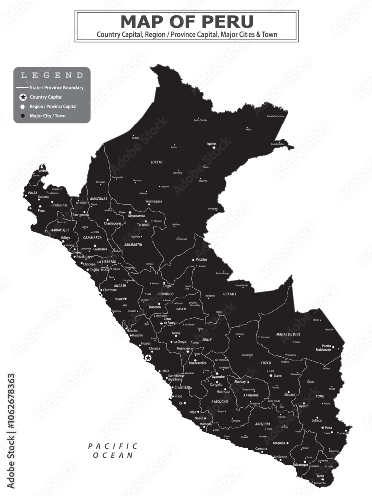 American Countries Geography Political map. Political map of country ...