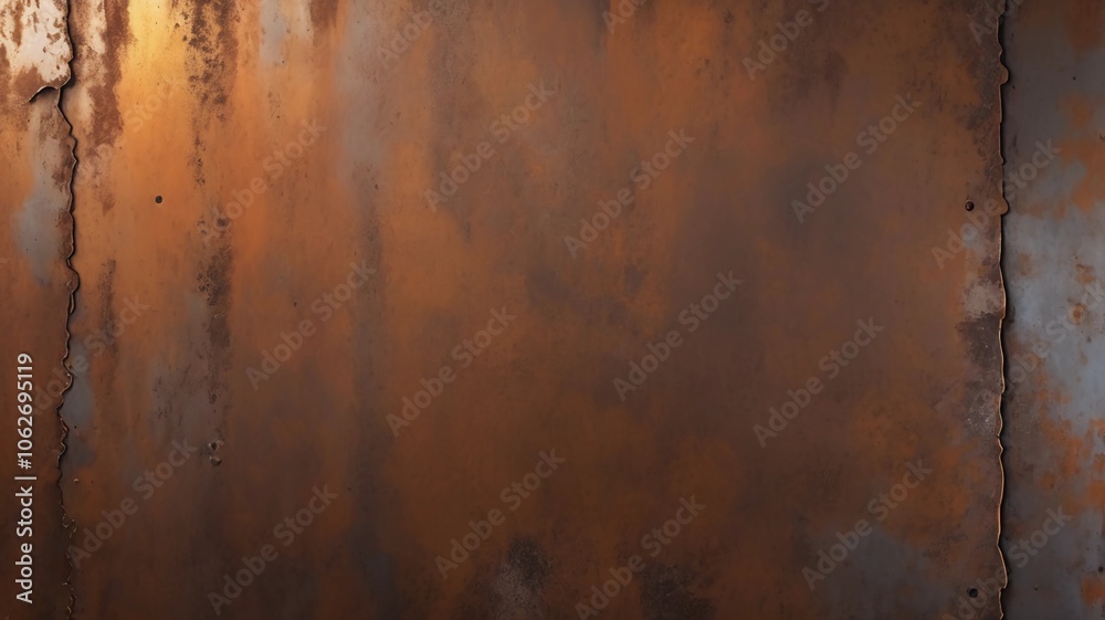 Processed collage of old rusty metal sheet texture in daylight ...