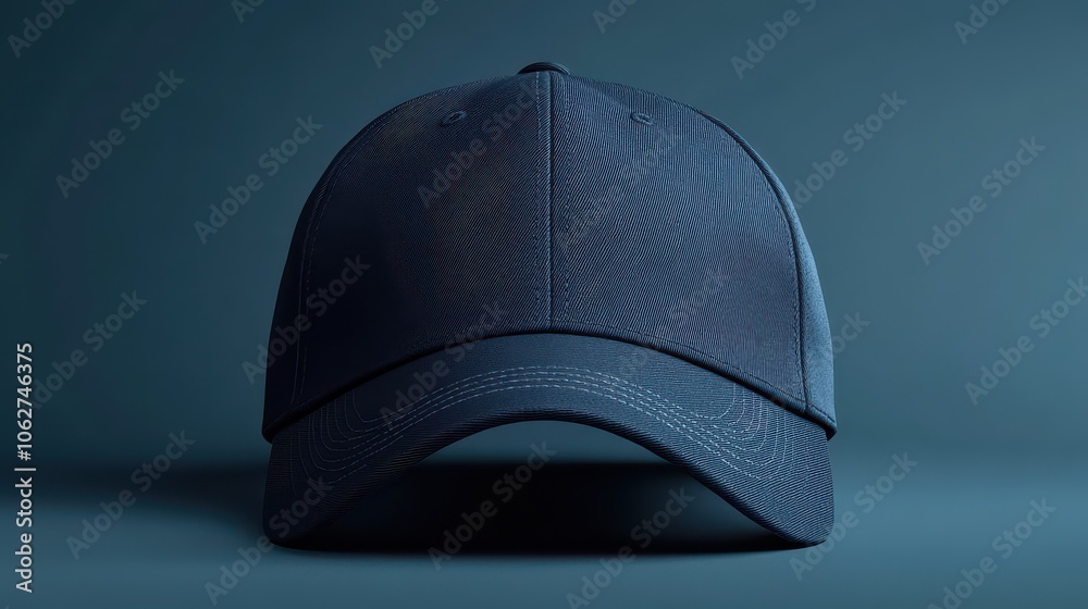 plain navy blue hat design with front view. mockup template, generative ...