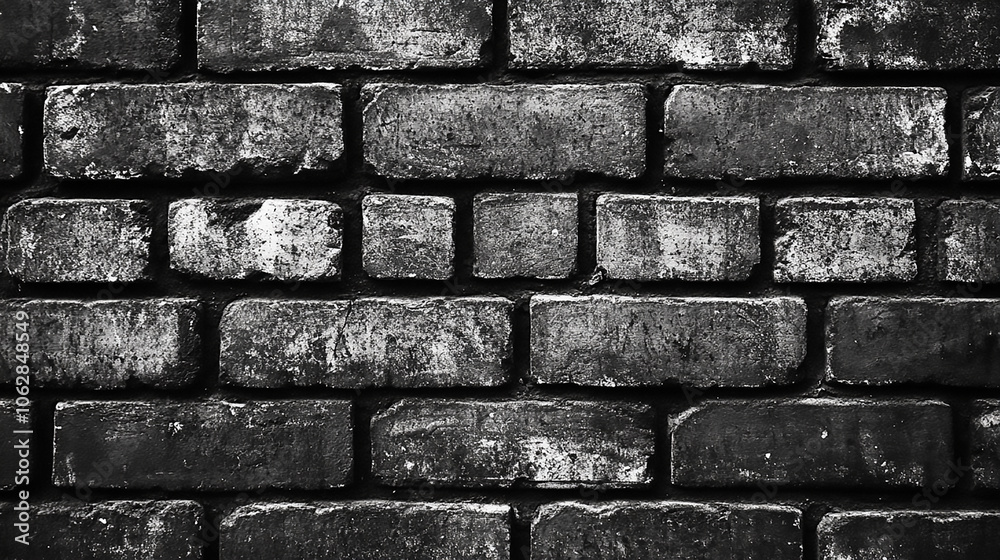 Background with white rectangular brick texture. Rough grungy gray ...