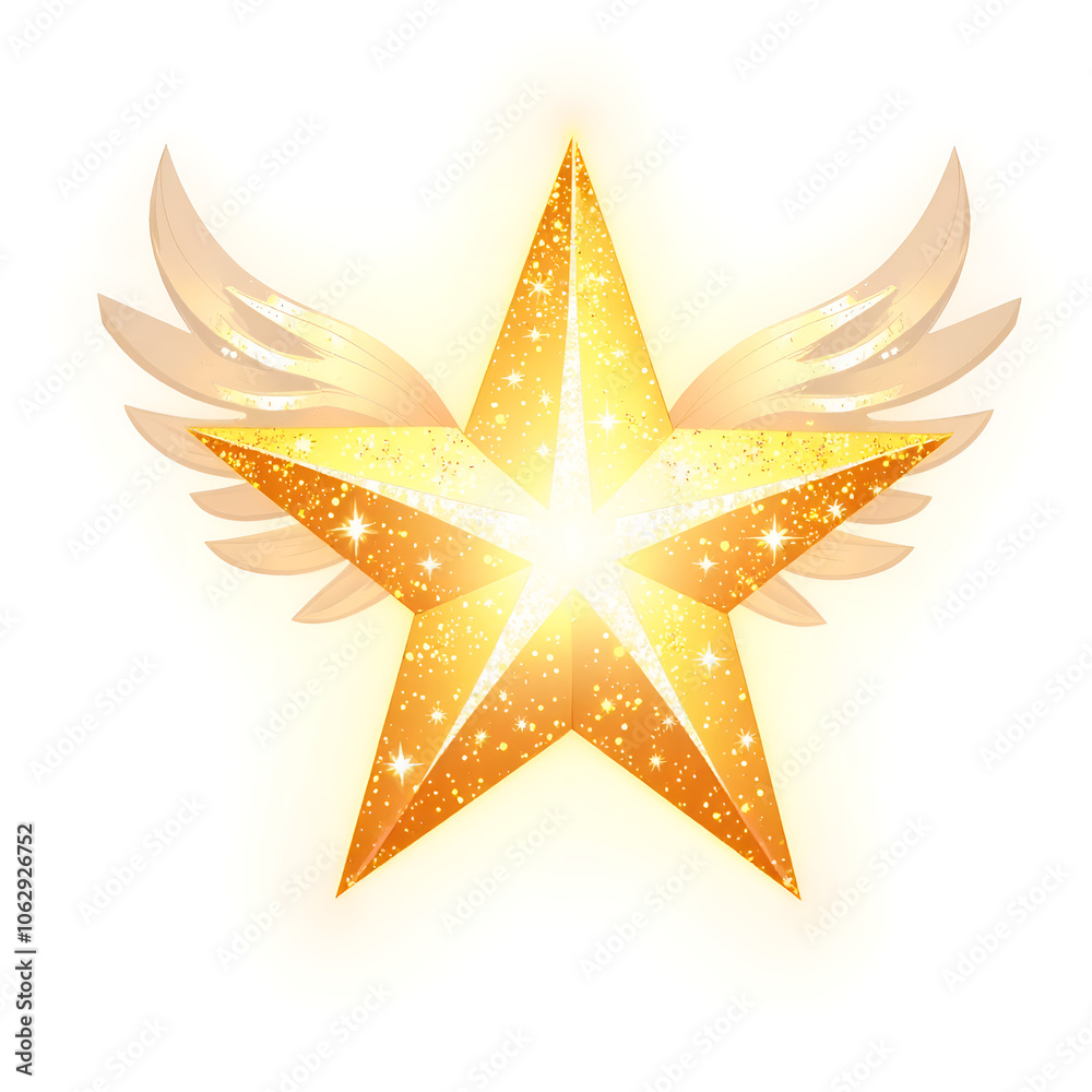Embrace the elegance of a radiant star with ethereal wings illuminating ...