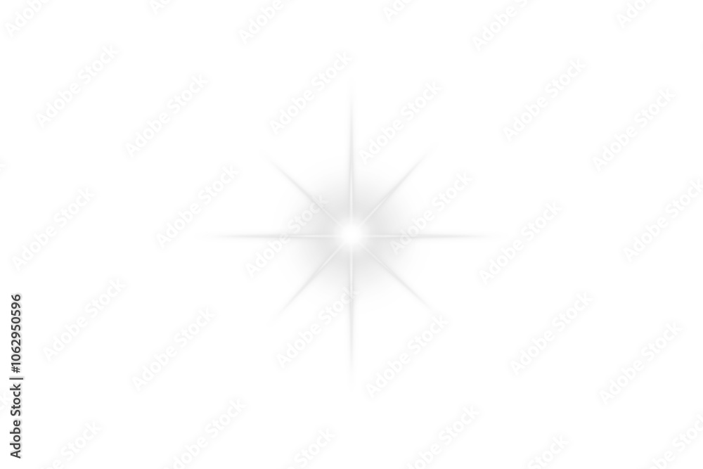 White glowing starlight effect isolated on transparent background ...