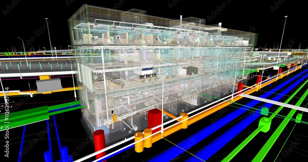 The BIM model of road infrastructure and underground urban utilities ...