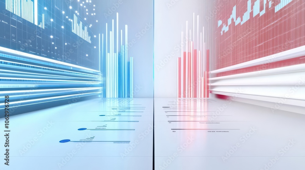 Competitive analysis with side-by-side comparison charts, sleek and ...