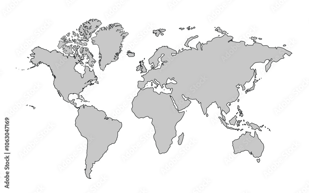 World map isolated on white background for website layouts,background ...