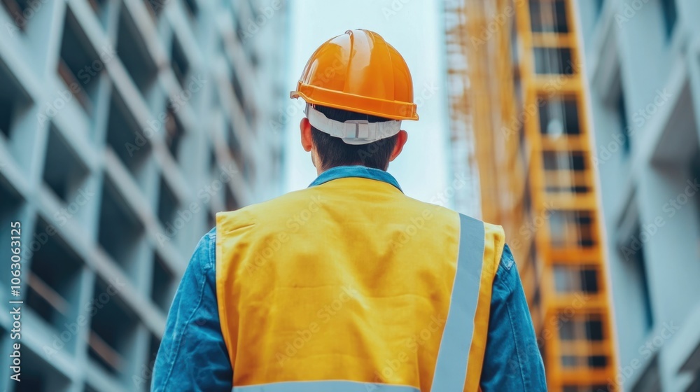 Scaffolding Surrounding Tall Building with Workers Installing Exterior ...