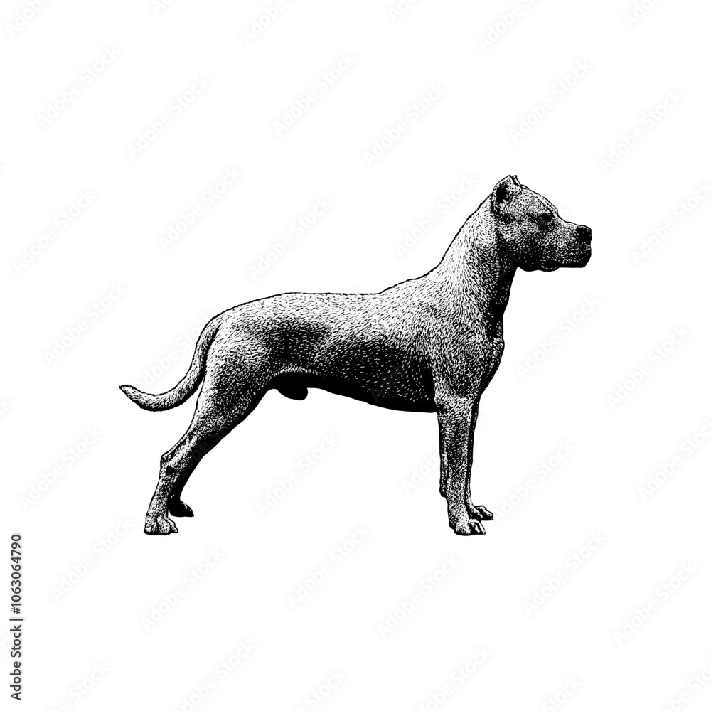 Dogo Argentino hand drawing vector isolated on background. Stock Vector ...