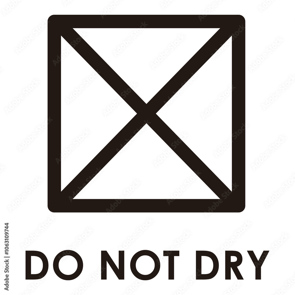 Do Not Dry Care Label Icon Technical Drawing Stock Vector | Adobe Stock