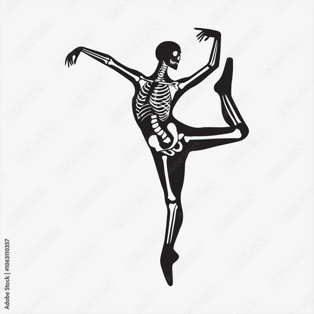 Funny Skeleton Dancing Vector illustration - Funny Skeleton clipart ...